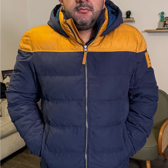 Timberland | Jackets & Coats | Timberland Blue And Yellow Puffer Jacket ...